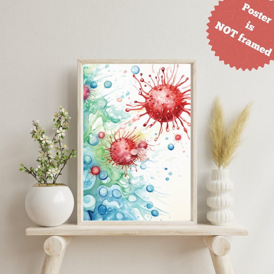 Immunology Art, Immune Cells Classroom Wall Decor, Science Teacher ...