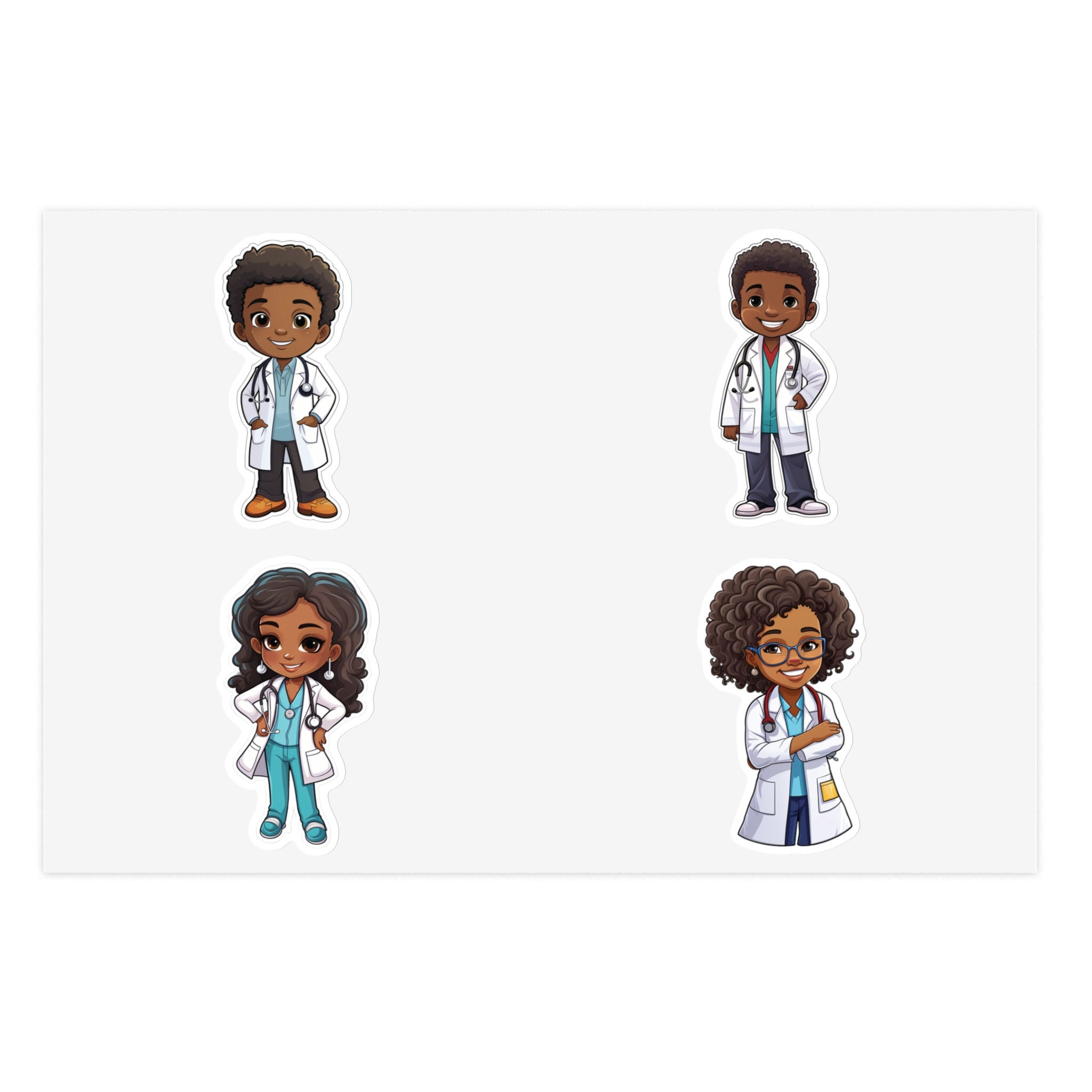 Black Kids in STEM Sticker Sheet, African American Doctor, Career in ...