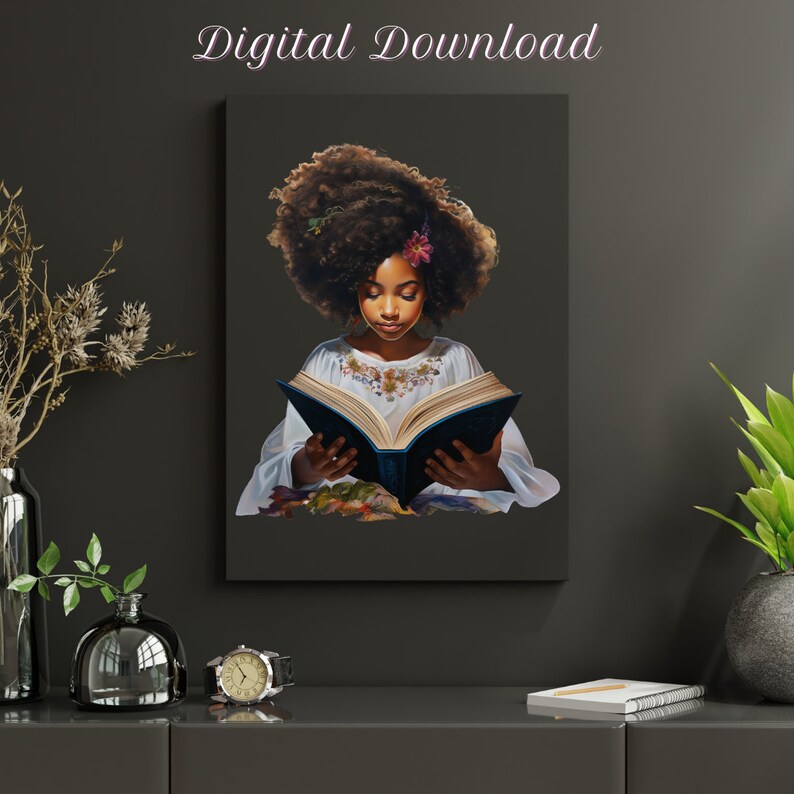 Black Woman Reading Baroque Vintage Clipart Bundle African - Etsy