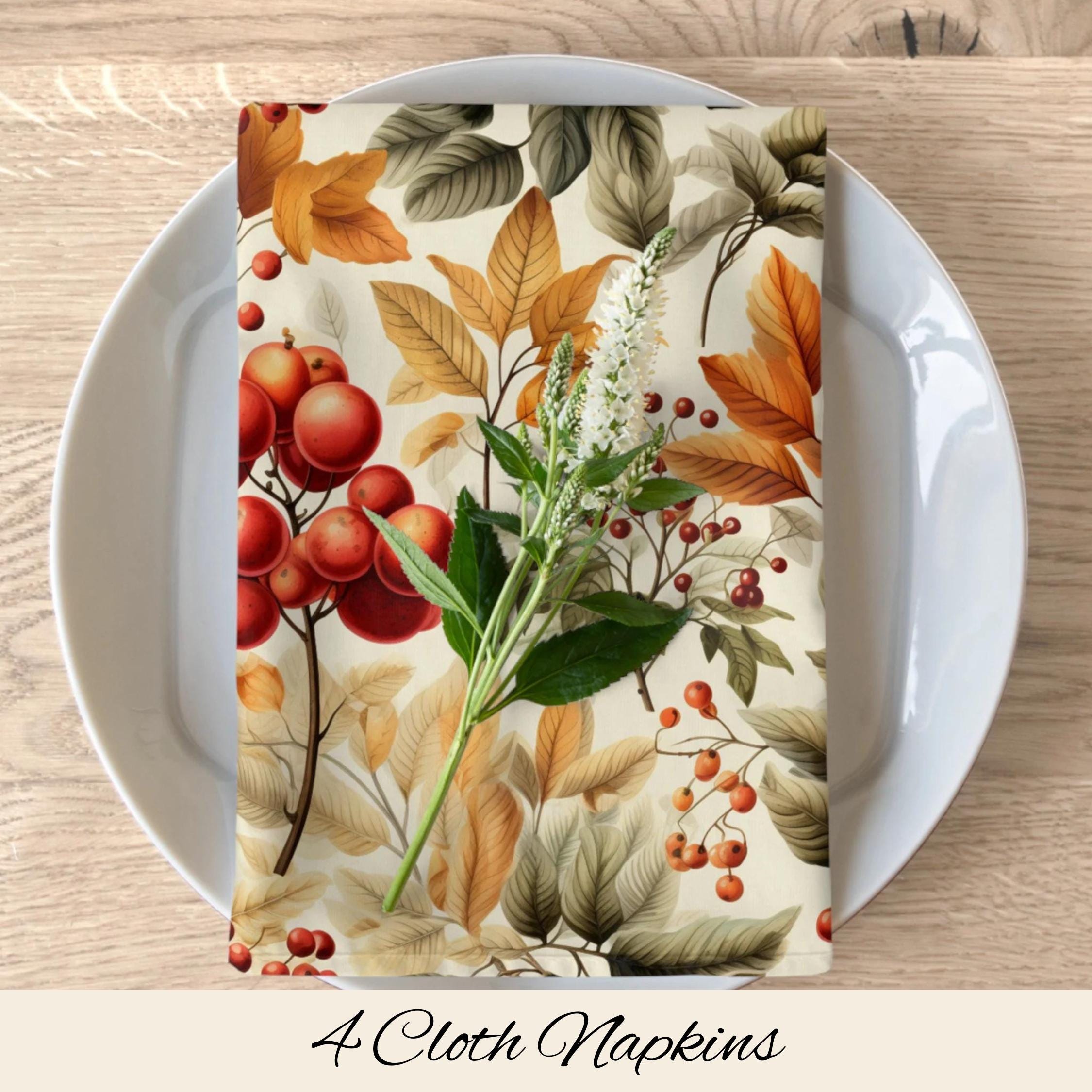 Autumn Napkins, Reusable Napkins, Cloth Napkins, Thanksgiving Hostess ...