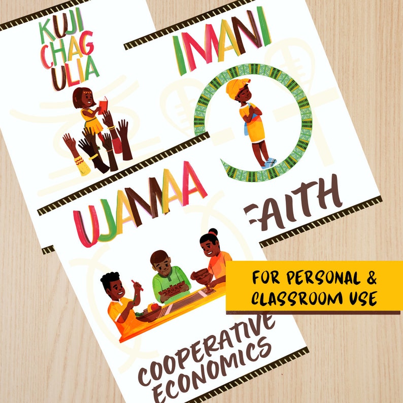 Kwanzaa Posters, 7 Principles Printable, Classroom Homeschool Decor ...