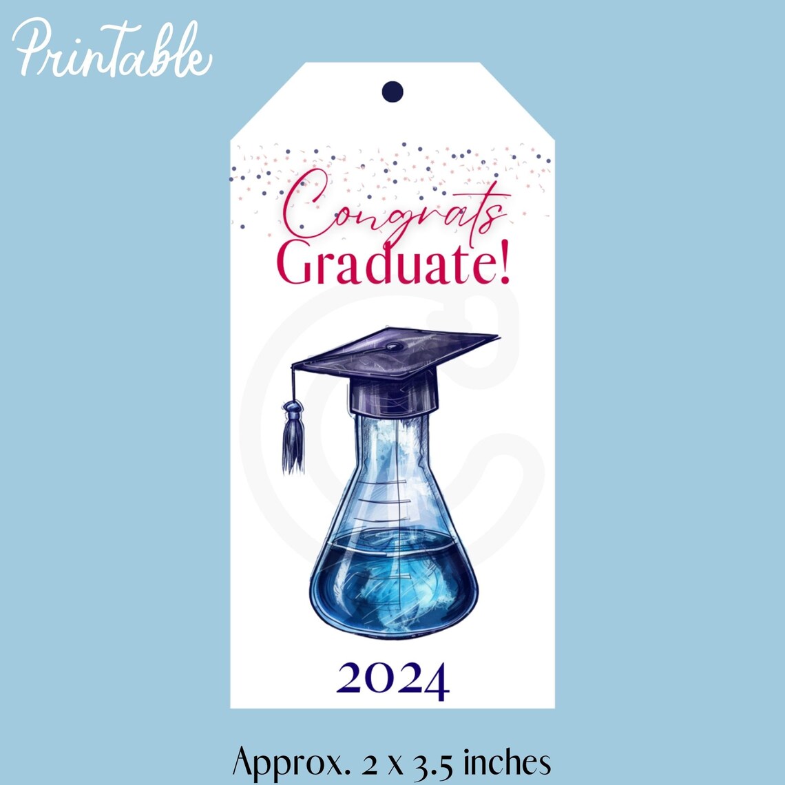 Printable Scientist Graduation Gift Tag, Science Graduation Cookie Tag ...