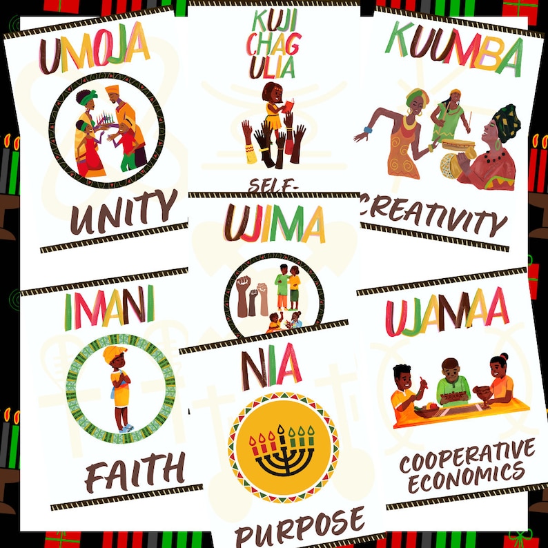 Kwanzaa Posters, 7 Principles Printable, Classroom Homeschool Decor ...