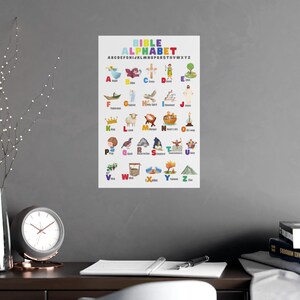 Bible Alphabet Poster, Nursery, Homeschool Wall Decor, Christian Art ...
