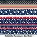 Patriotic Border Clipart, July 4th Seamless Borders, USA Flag ...