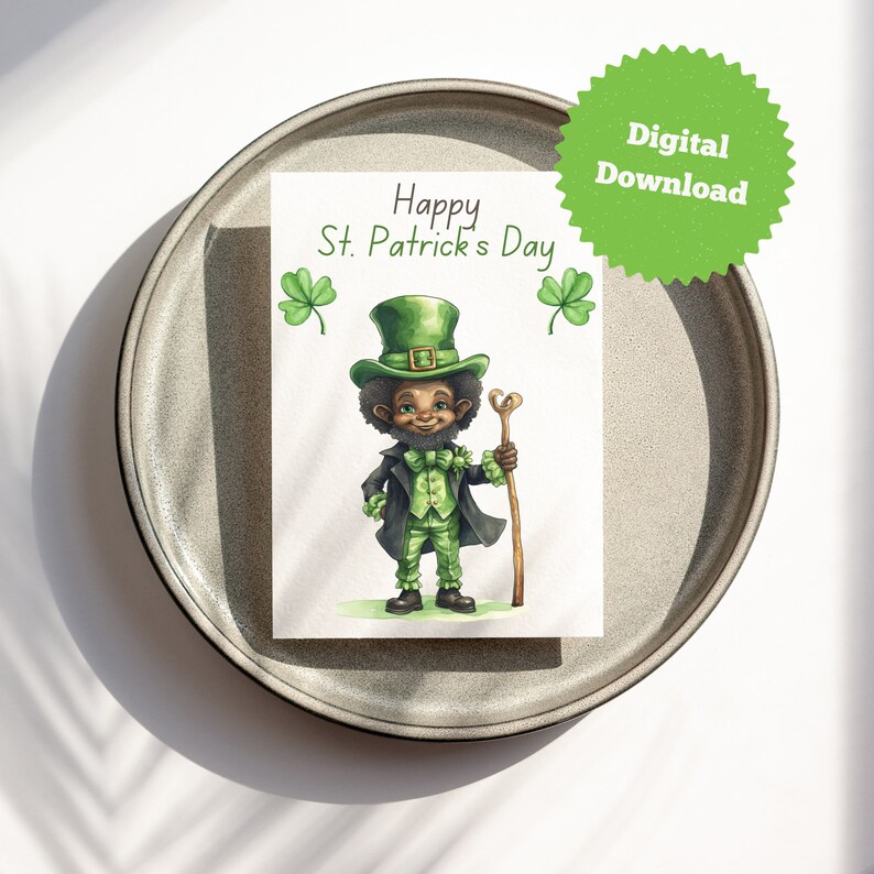 Black Leprechaun Watercolor Clipart, St Patricks Day, Diverse ...