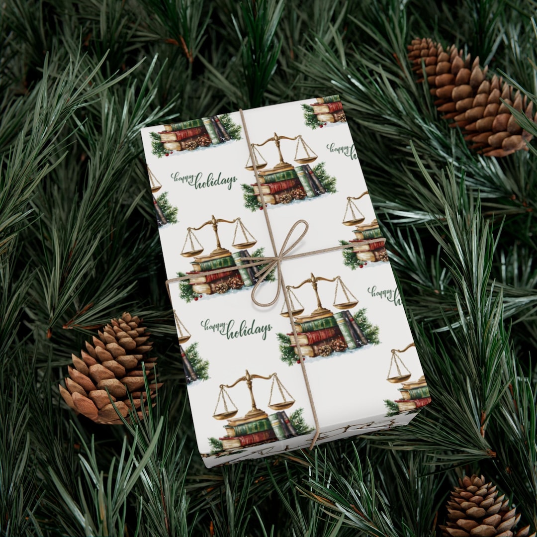 Lawyer Holiday Wrapping Paper, Christmas Gift Wrap for Paralegal, Law ...
