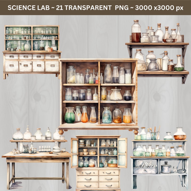Watercolor Science Laboratory Clipart, Lab Tech PNG, Clinical ...