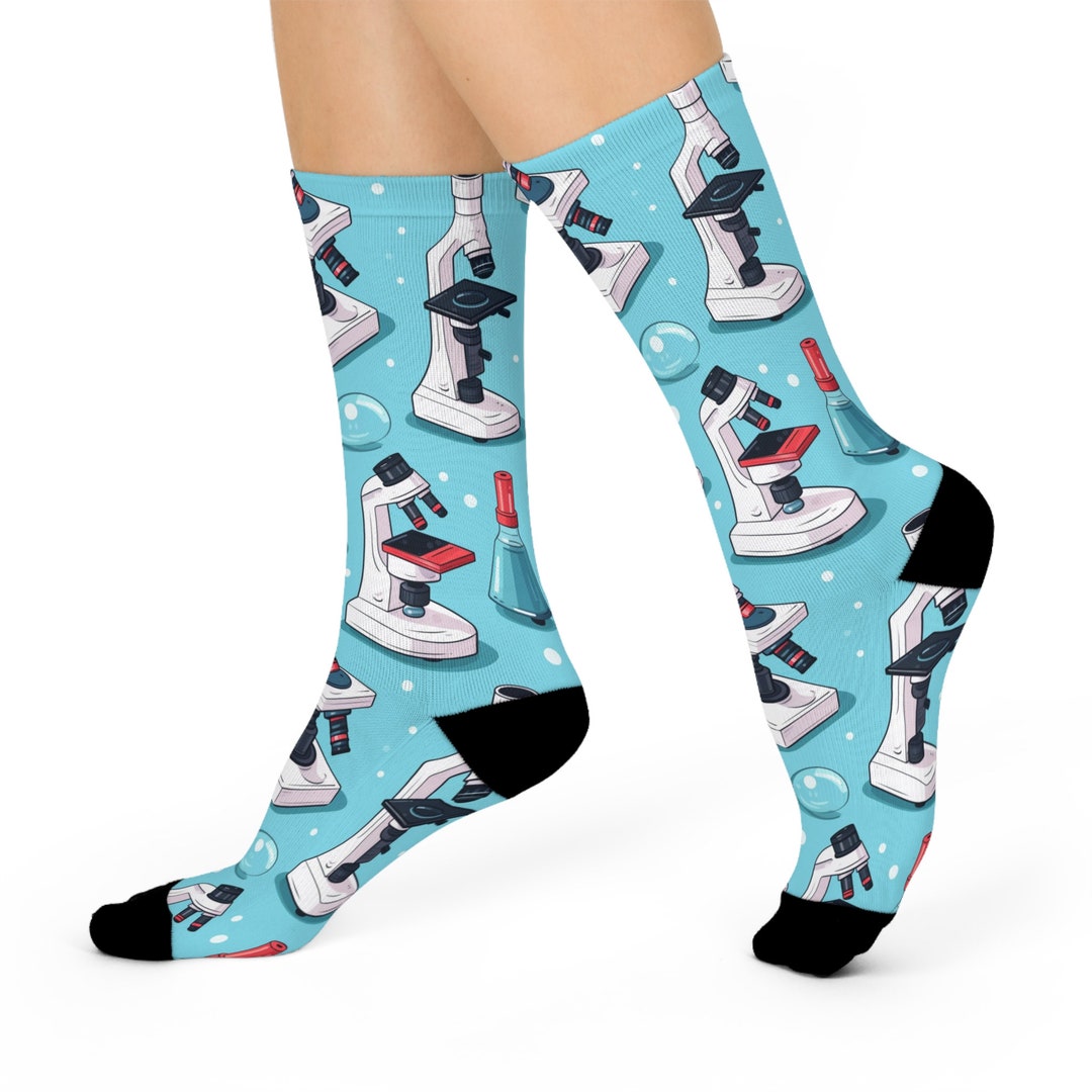 Microscope Socks, Science Teacher Socks, Geeky Biomedical Science Gift ...