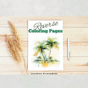 Reverse Coloring Book, Backwards Coloring Pages, Trees Watercolor ...