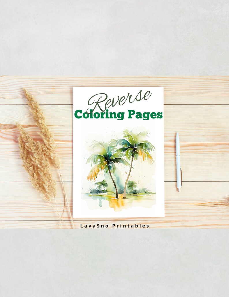 Reverse Coloring Book Backwards Coloring Pages Trees - Etsy