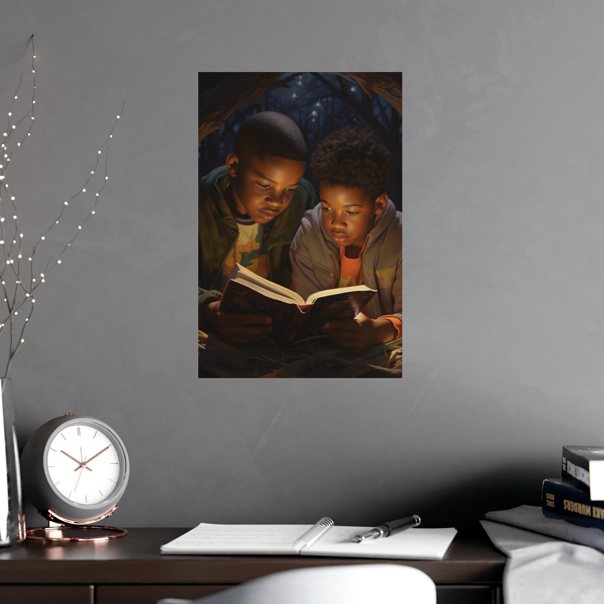 Black Boys Reading Poster, Literacy, Library Classroom Decor, Librarian ...