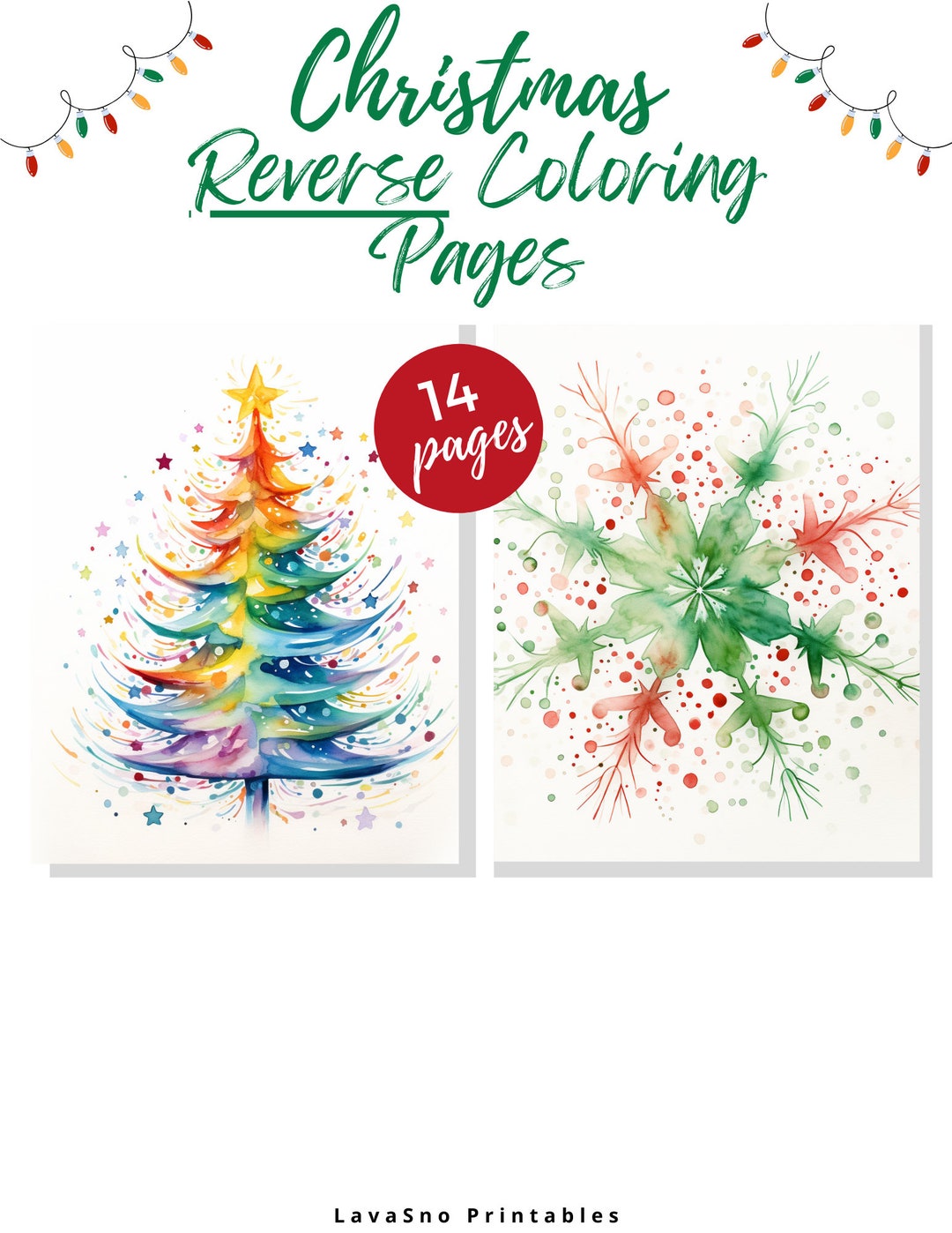 Christmas Reverse Coloring Pages, Holiday Backwards Coloring Book ...