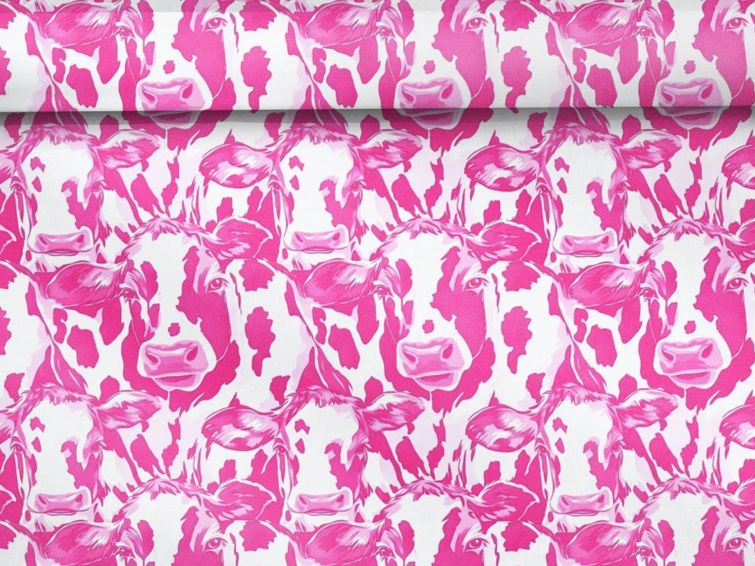 Pink Cow Print Wrapping Paper, Cute Cows Gift Wrap for Birthday, Baby ...