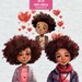 Black Kids Valentine's Day Clipart, African American Boys Girls ...