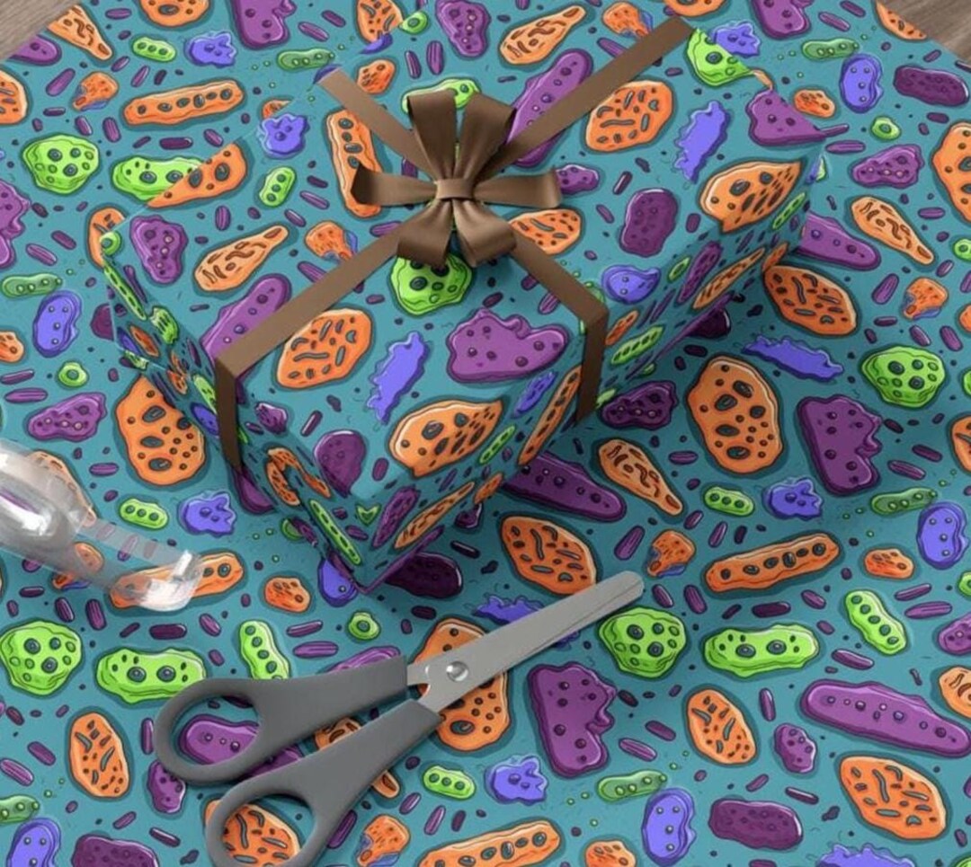 Bacteria Gift Wrapping Paper, Microbiology Science Gift Wrap ...