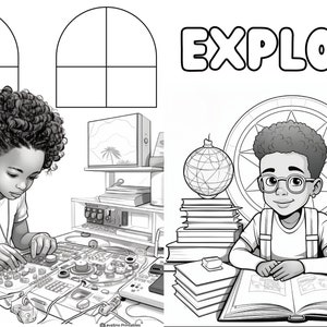 Black Kids in STEM Coloring Book, Science Teacher, African American ...