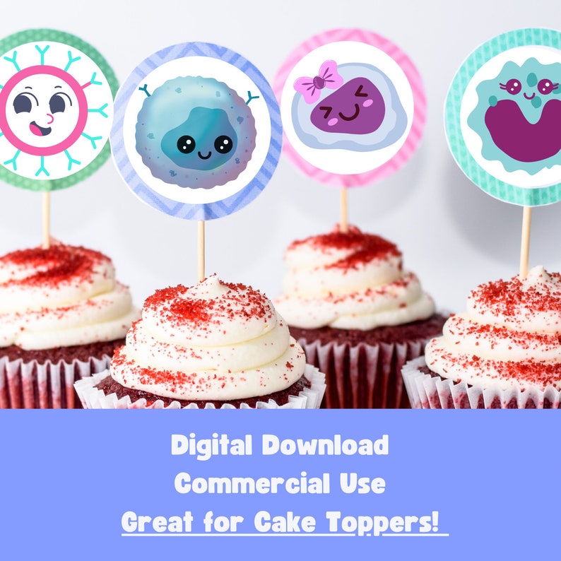 Cute Science Clipart, Immune Cells Immunology Clipart, Blood Cells ...