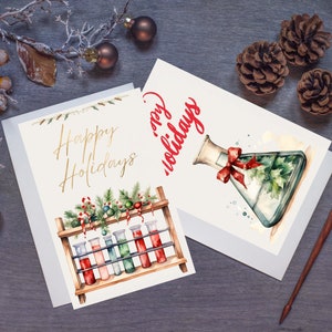 Science Christmas Card, Research Geeky Holiday Card, Science Teacher ...