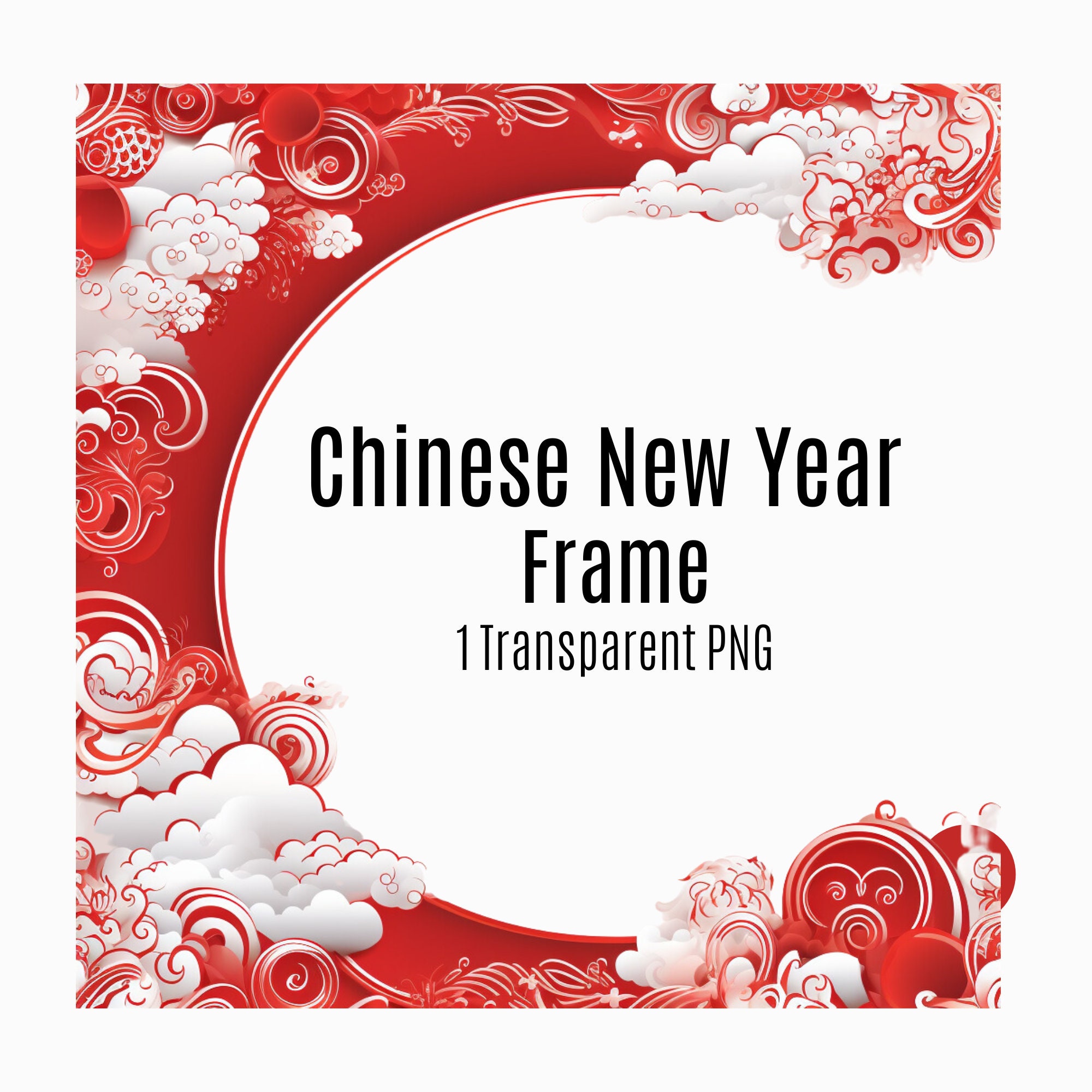 Lunar New Year Frame PNG Clipart Chinese New Year Digital Background ...