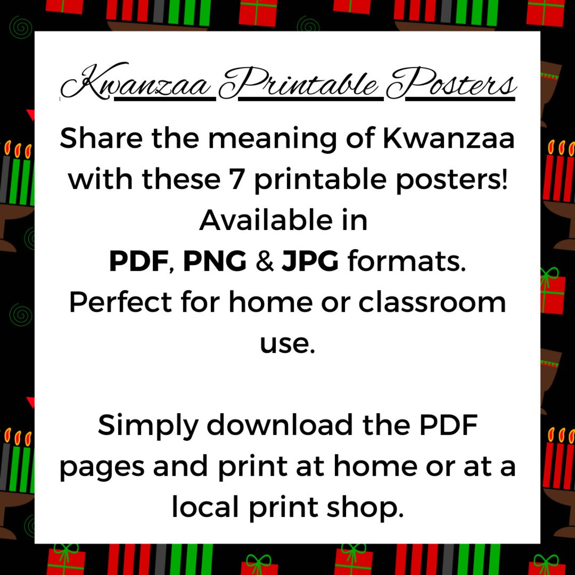 Kwanzaa Posters, 7 Principles Printable, Classroom Homeschool Decor ...