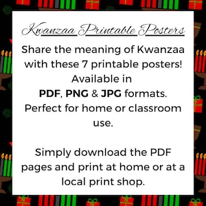Kwanzaa Posters, 7 Principles Printable, Classroom Homeschool Decor ...