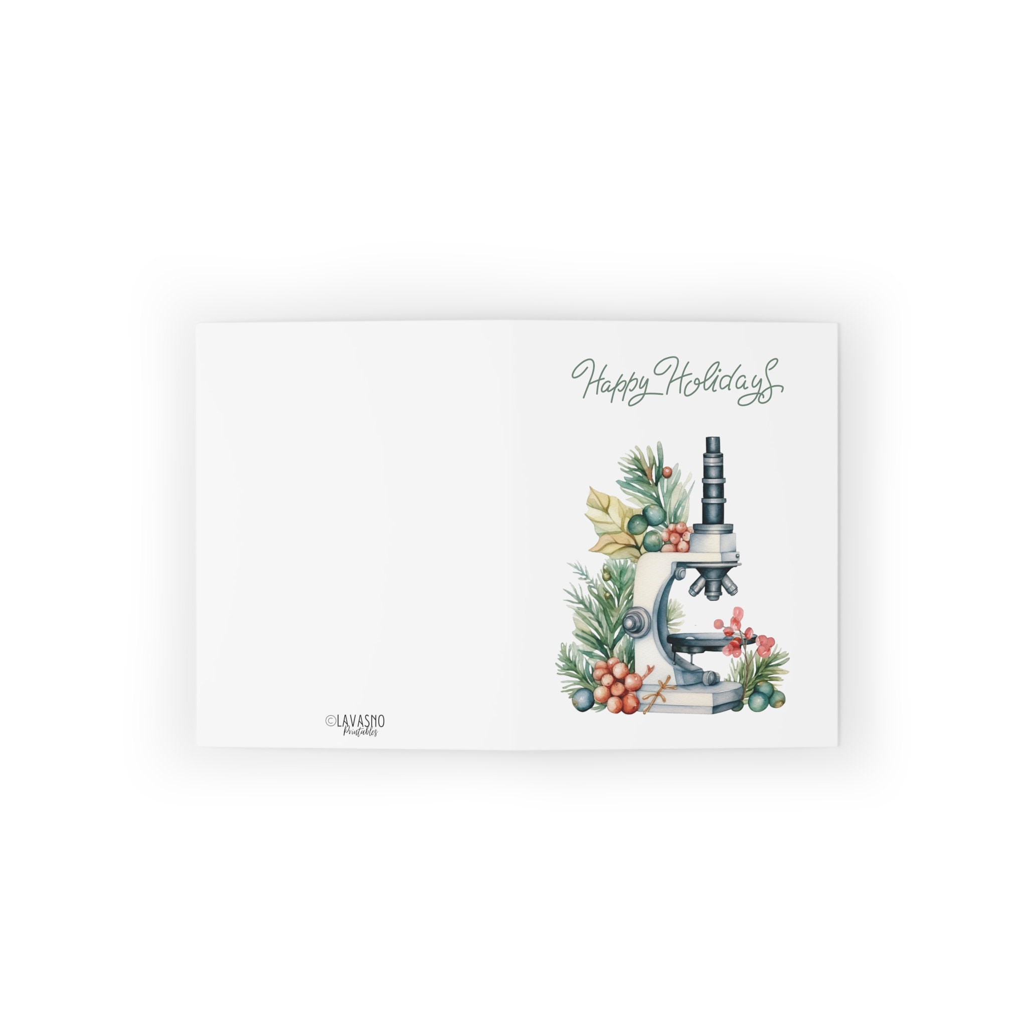 Biomedical Science Microscope Christmas Card, Research Geeky Holiday ...