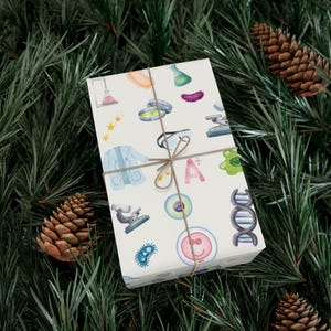 Science Wrapping Paper, Science Teacher Gift Wrap, Biology Christmas ...