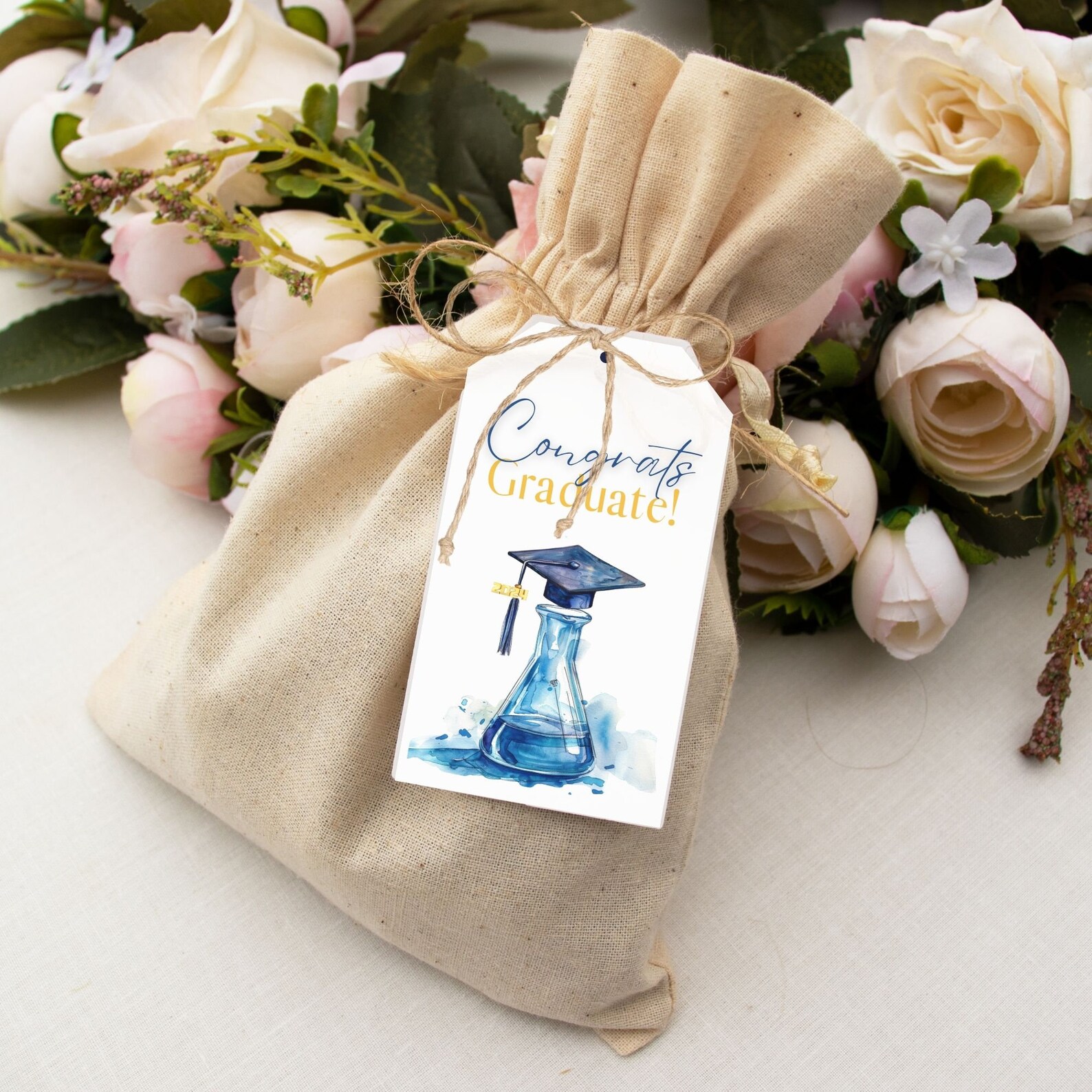 Printable Scientist Graduation Gift Tag, Science Graduation Cookie Tag ...