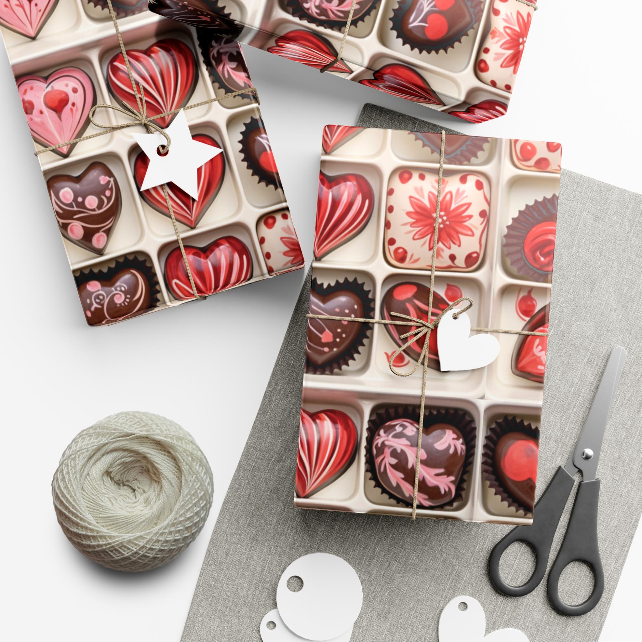 Box of Chocolates Gift Wrap, Chocolate Lover Wrapping Paper, Sweet ...