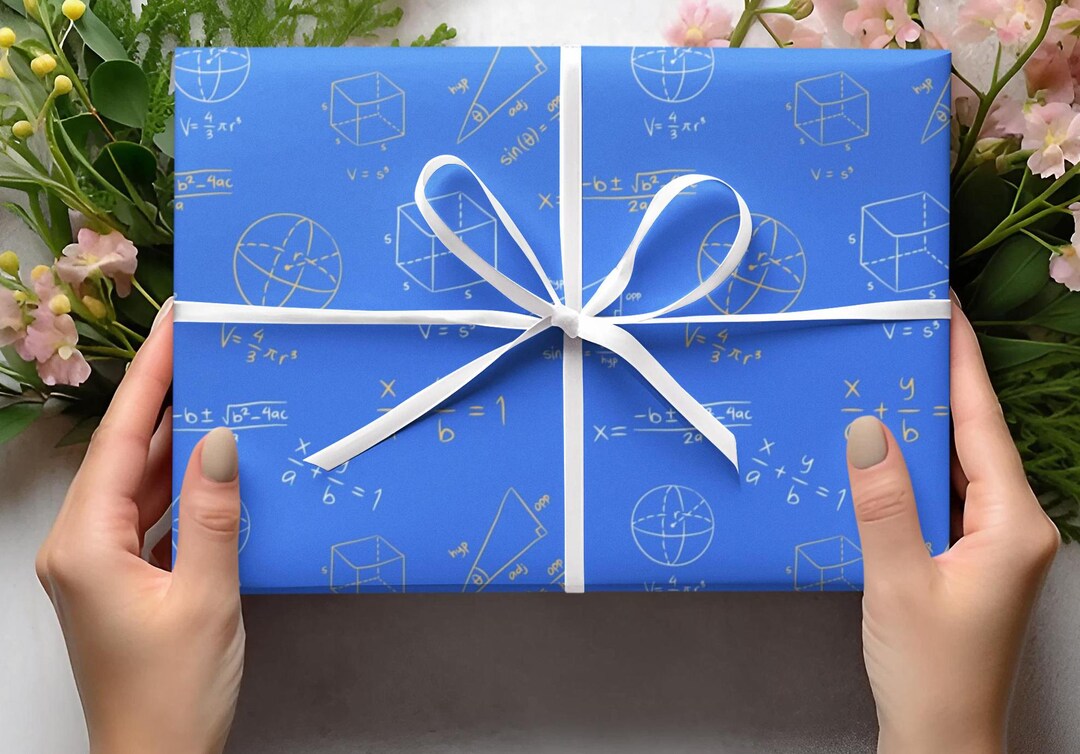 Math Gift Wrap, Trigonometry, Calculus Equations, Gift for Math Teacher ...