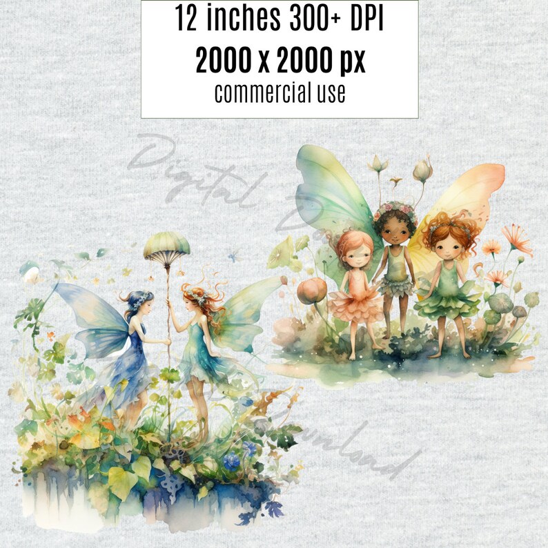 Cute Fairy Clipart, Watercolor Multicultural Afro Fairy Illustrations ...