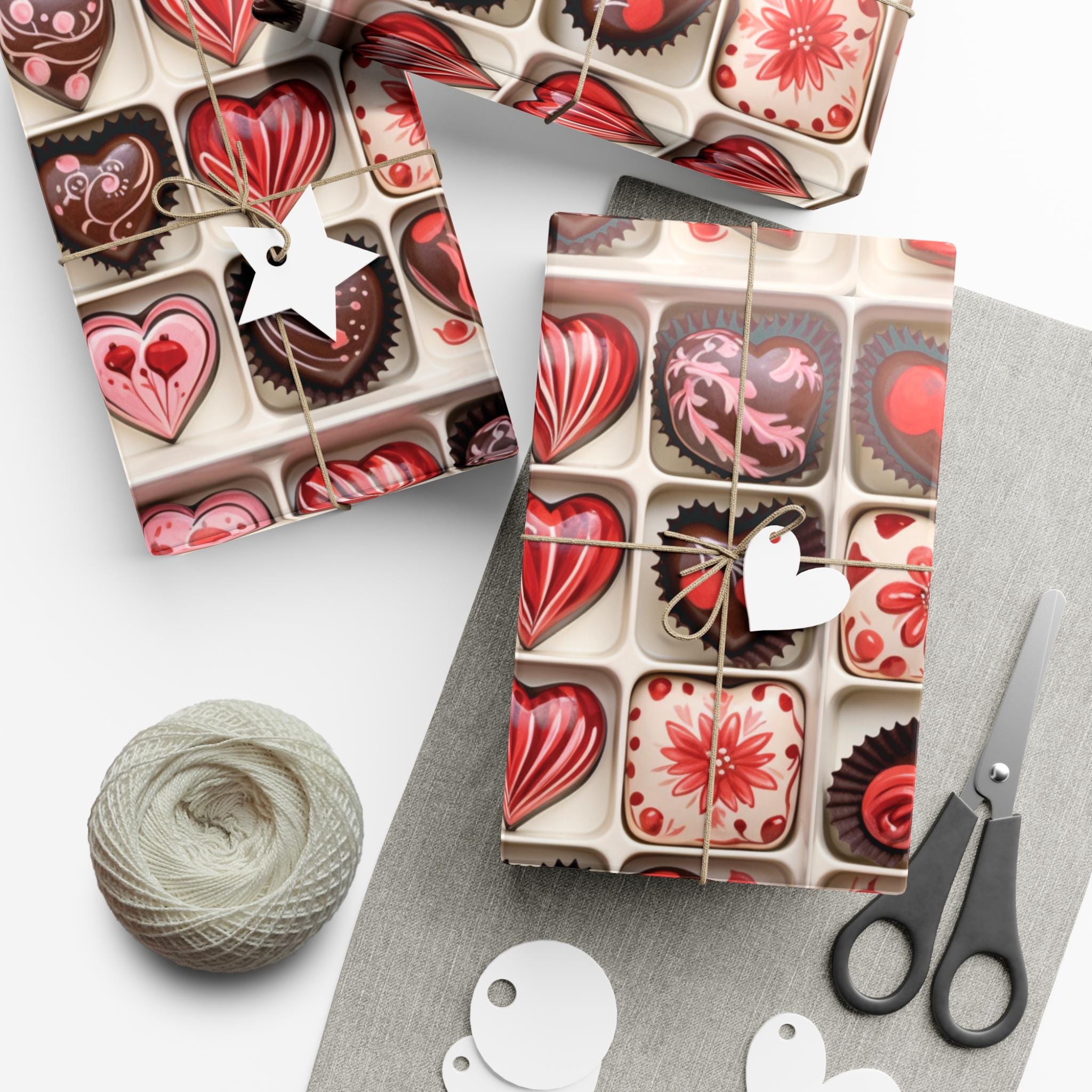 Box of Chocolates Gift Wrap, Chocolate Lover Wrapping Paper, Sweet ...
