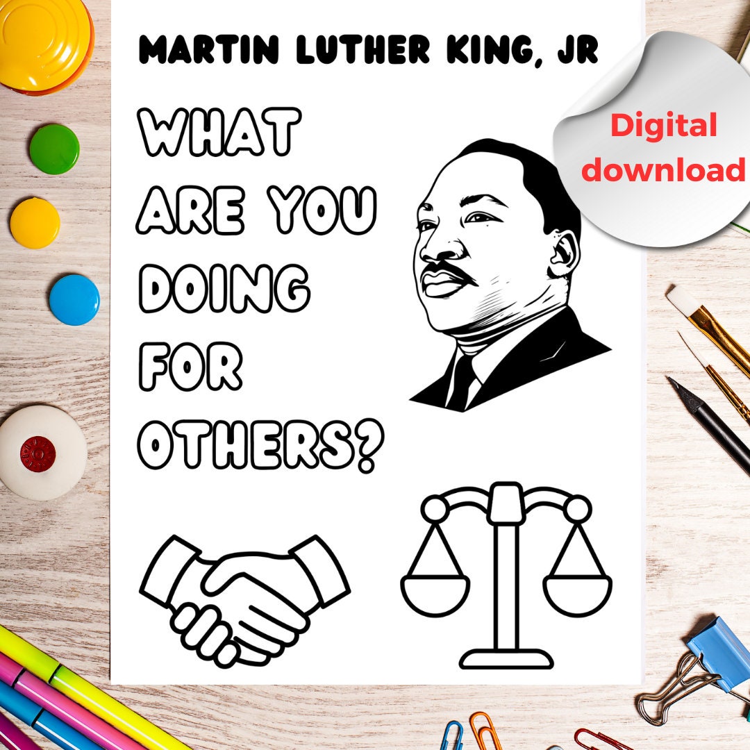 MLK Coloring Pages, Printable Kids Boys Girls Back to School Activities ...