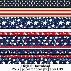 Patriotic Border Clipart, July 4th Seamless Borders, USA Flag ...