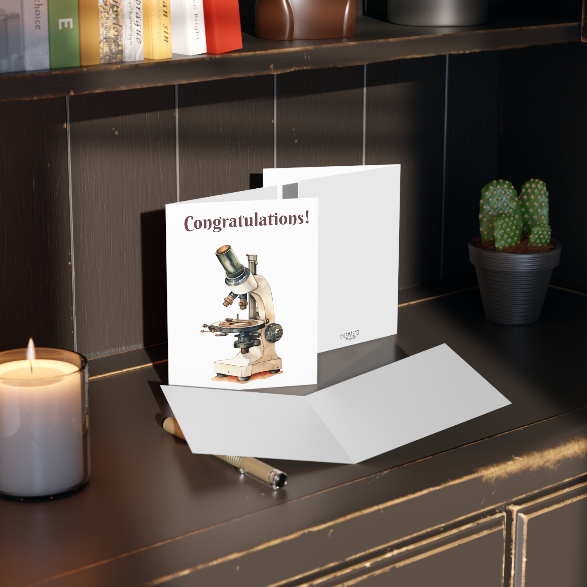 Microscope Congratulations Card, Research Geeky Graduation Card ...