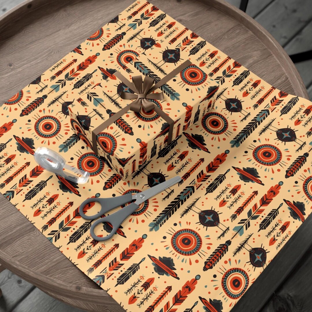 Native American Wrapping Paper, Southwestern Pattern Tribal Ethnic Gift ...