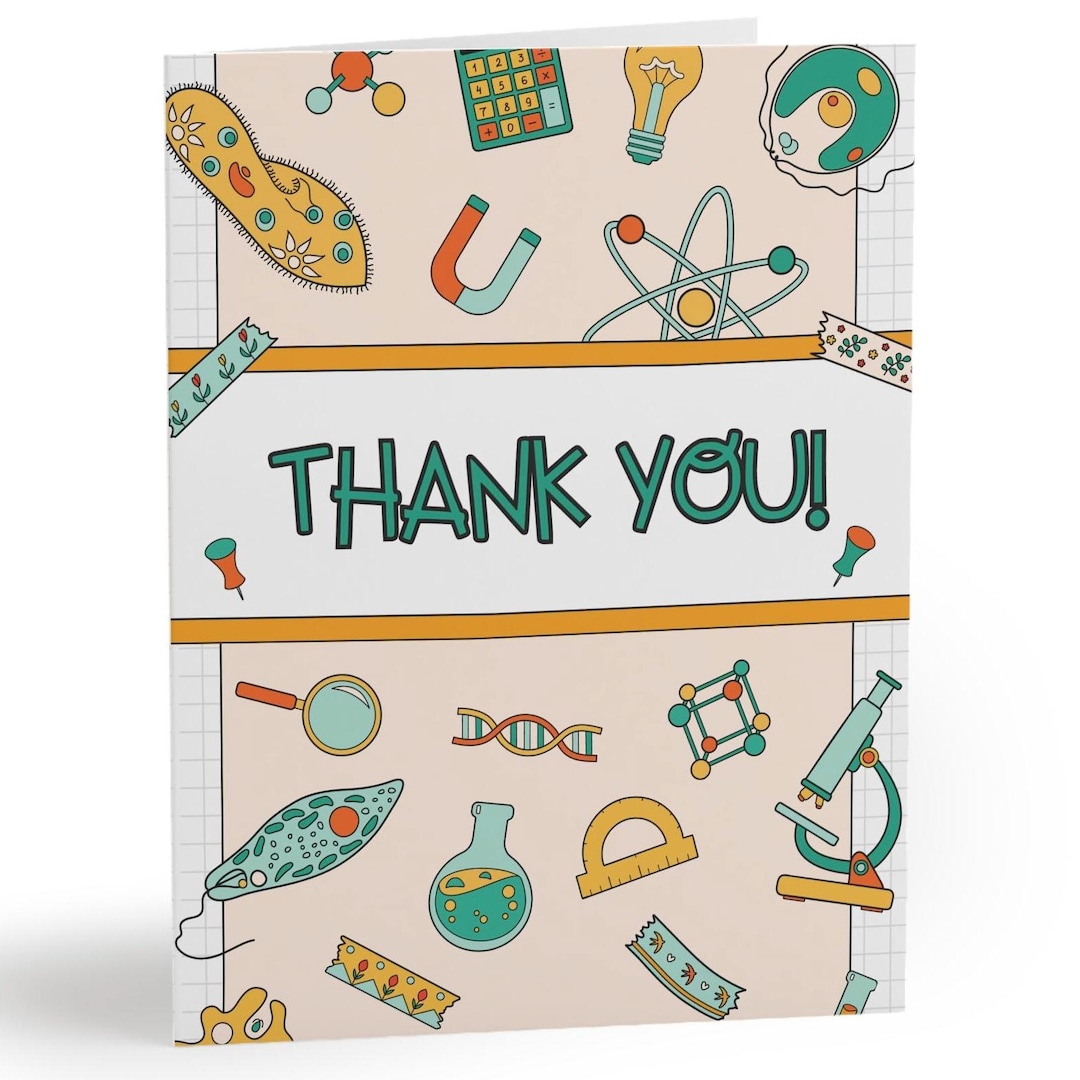 Thank You Card to Science Teacher, Elementary School, Chemistry ...