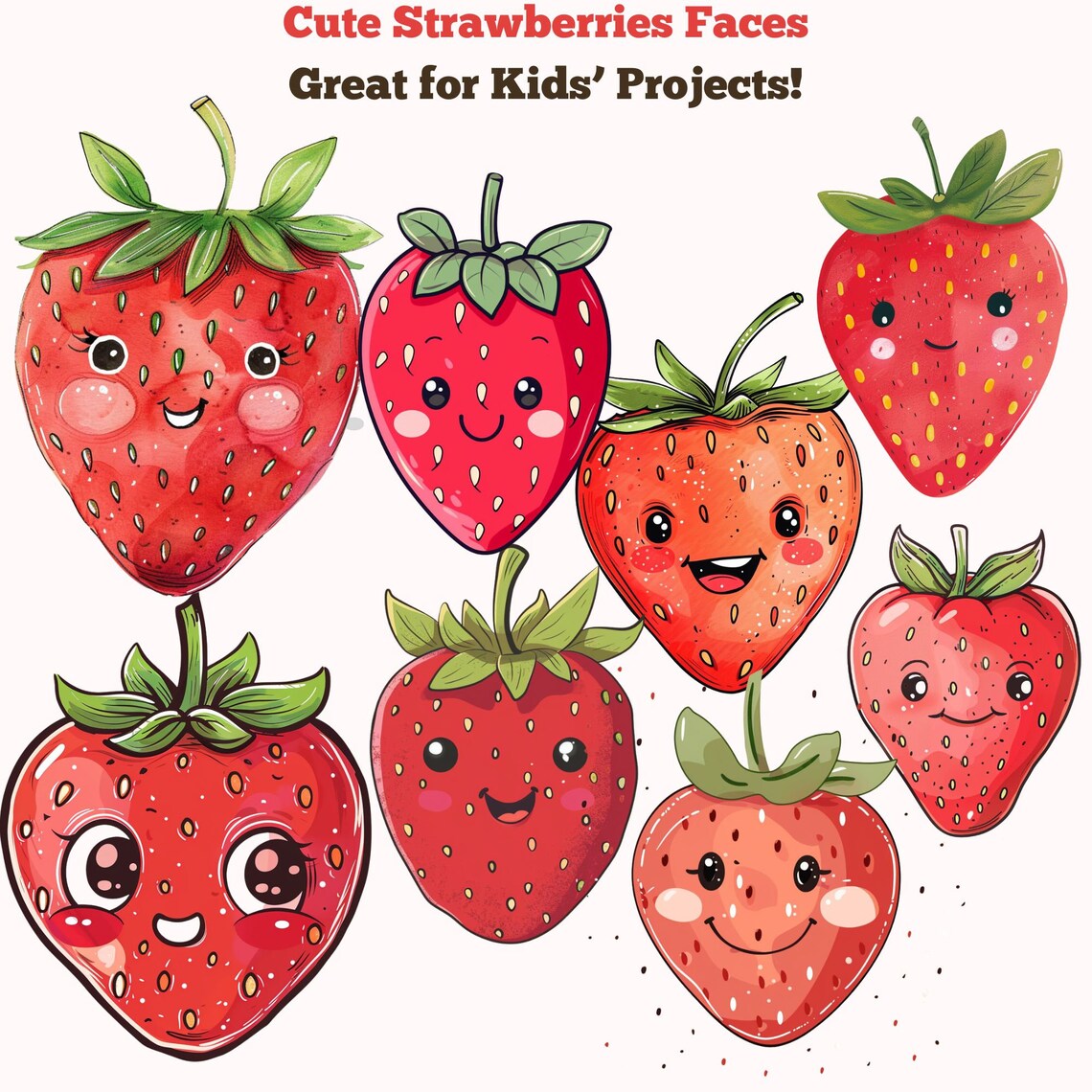 Cute Strawberry Clipart, Fruit Strawberry PNG, Summer Berry Clipart ...