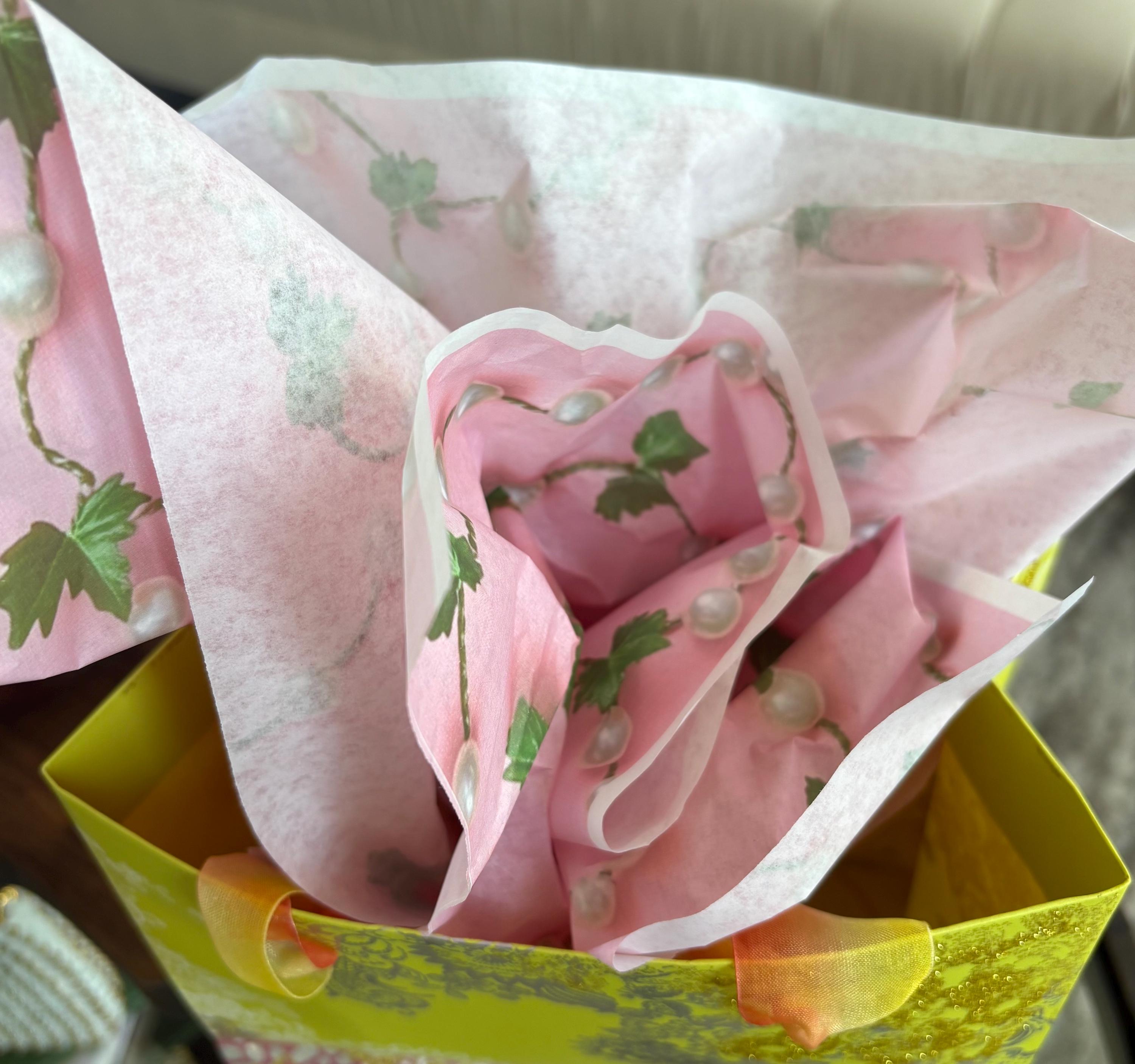 Pearls and Ivy Tissue Paper, Pink and Green AKA Sorority Colors, 26 X ...