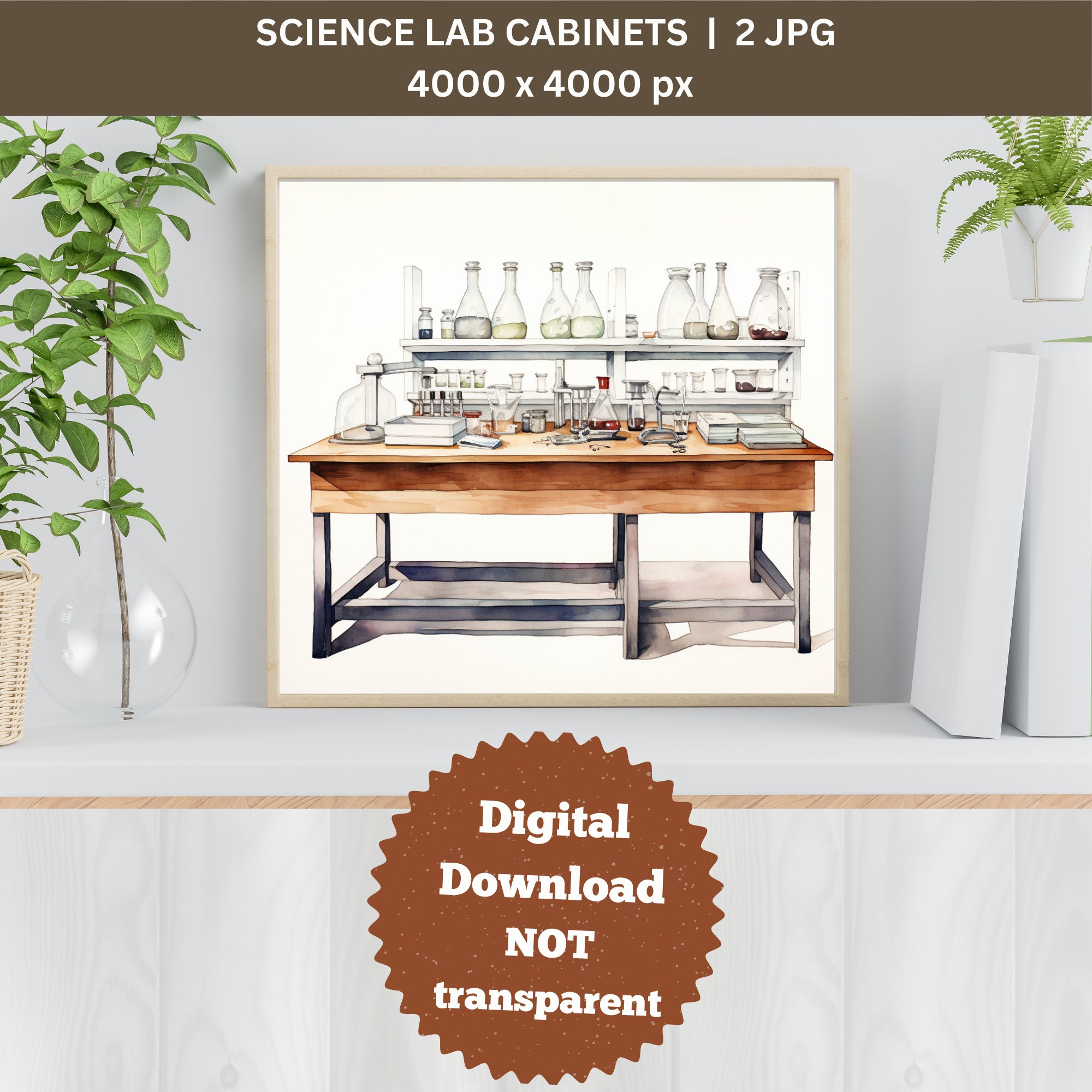 Watercolor Science Laboratory Digital Paper, Lab Tech PNG, Clinical ...