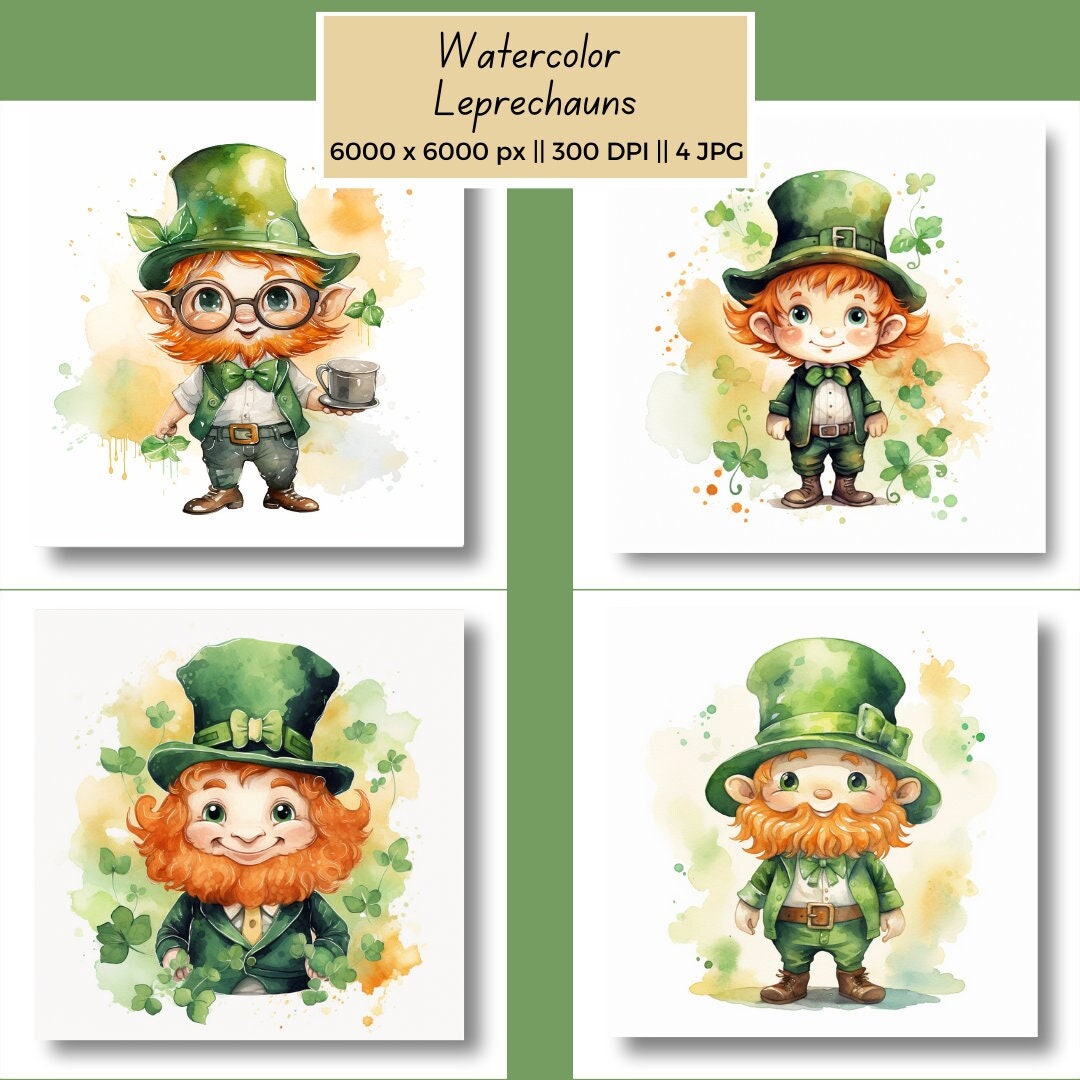 Leprechaun Scrapbook Paper, Saint Patricks Day JPG Digital Paper ...