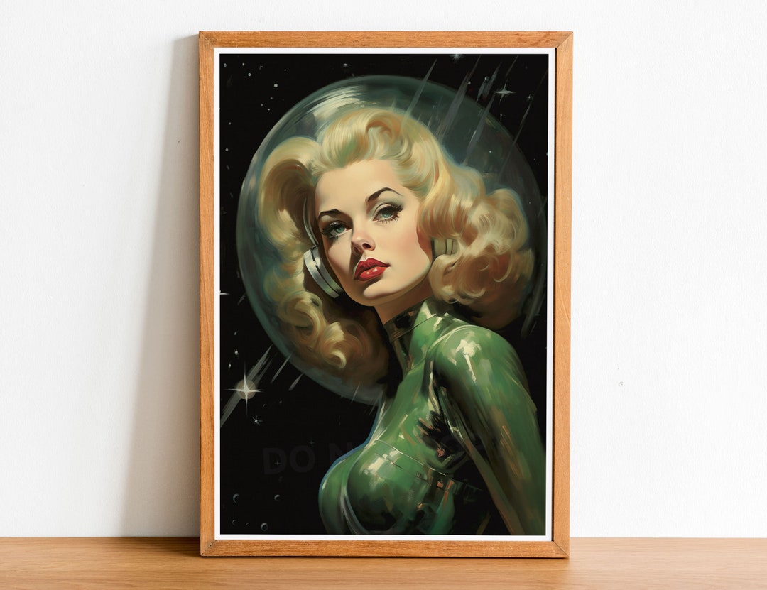 Green Kitsch Lady 09 Art Print Inspired by Vladimir Tretchikoff, Mid ...