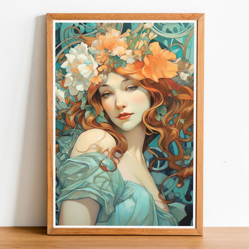 Art Nouveau Woman - Etsy