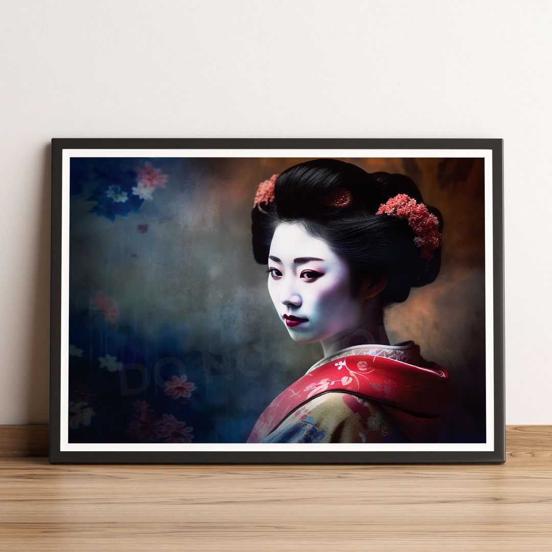 Geisha Abstract Expressionism Art Print 04, Geisha Poster, Geisha Print ...