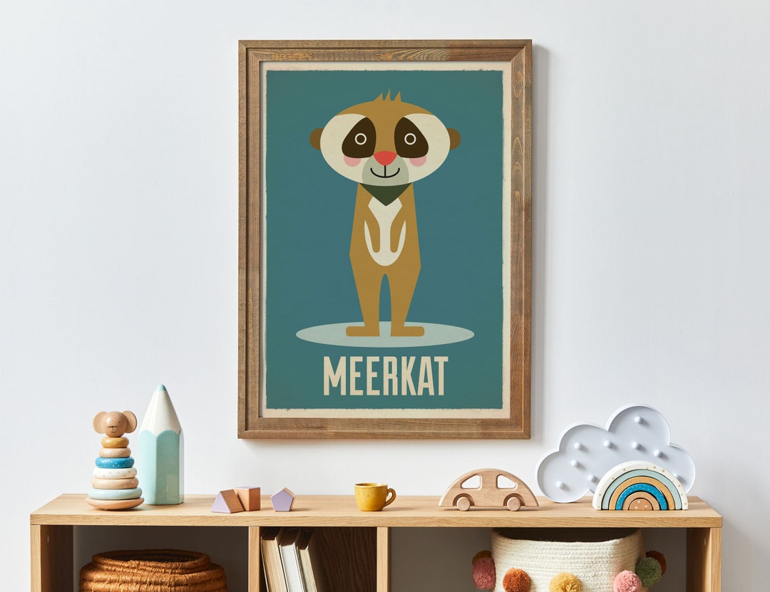 Meerkat Nursery Art Print, Meerkat Poster, Animal Nursery Wall Art ...