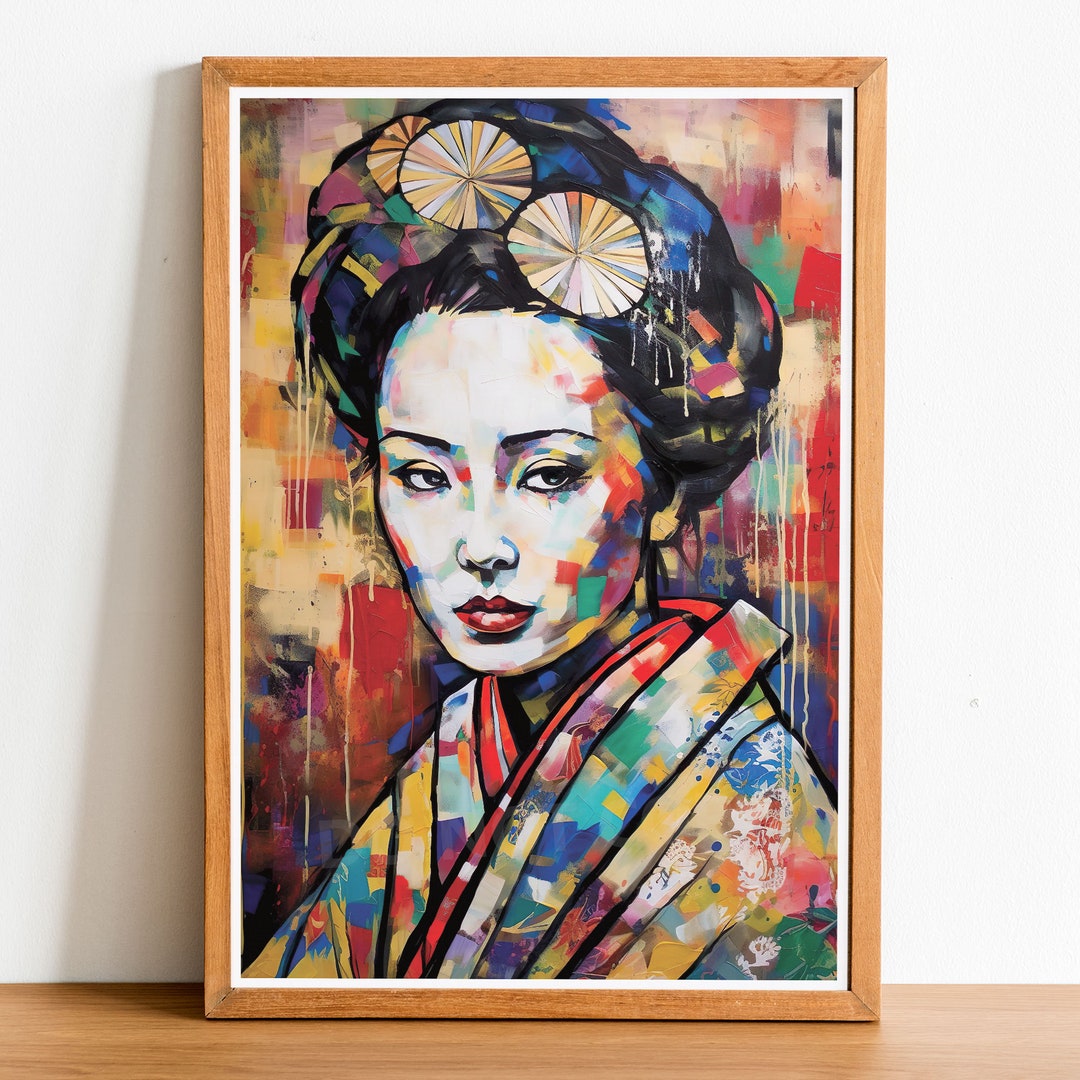 Geisha Abstract Expressionism Art Print 12, Contemporary Art, Geisha ...