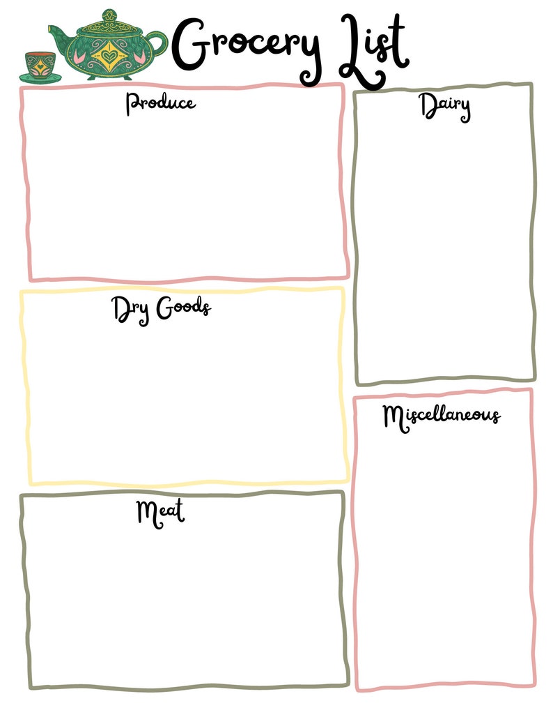 Recipe Binder Template ~ Teapots ~ Planner ~ Shopping List - Etsy