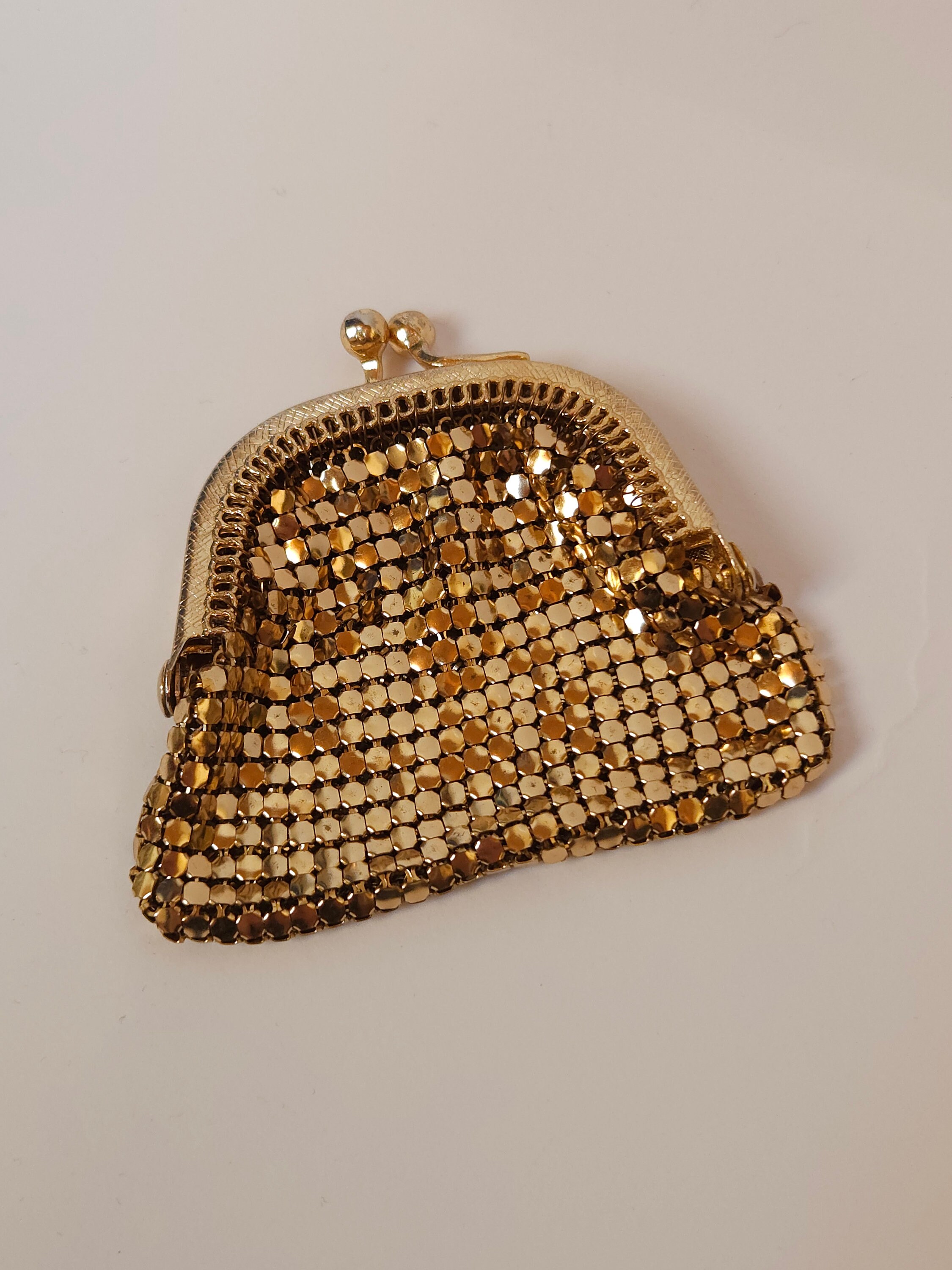 Vintage Gold Mesh Wallet With Kiss Clasp Choose Your Size - Etsy