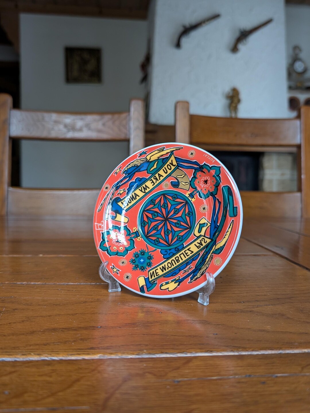 Bopla Swiss Vintage Porcelain Small Plate in Bright Orange Color With a ...